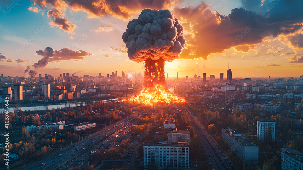 Fire accident and nuclear explosion of bomb in power plants for ...