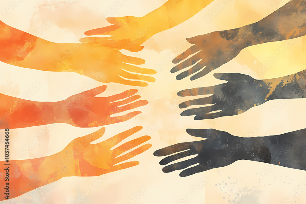image showing support for victims of violence, featuring hands reaching ...