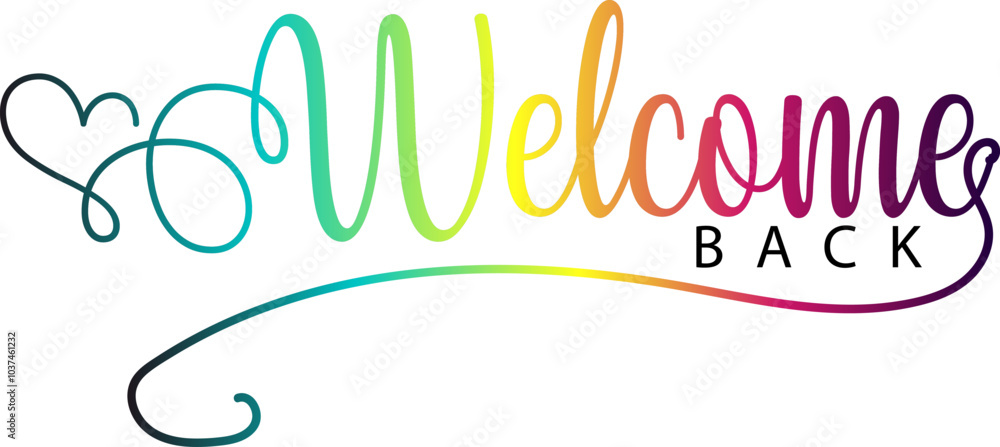 welcome back text, Welcome back word - continuous one line with word ...