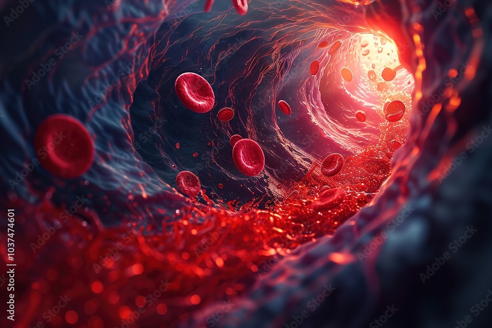 Blood cell red 3d background vein flow platelet wave cancer medicine ...