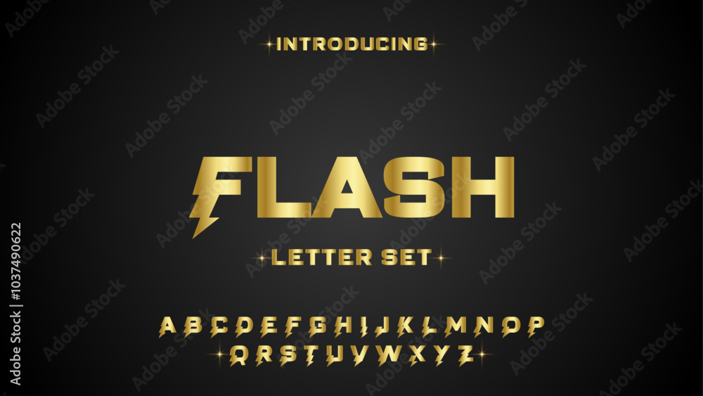 FLASH, Sports minimal tech font letter set. Luxury vector typeface for ...
