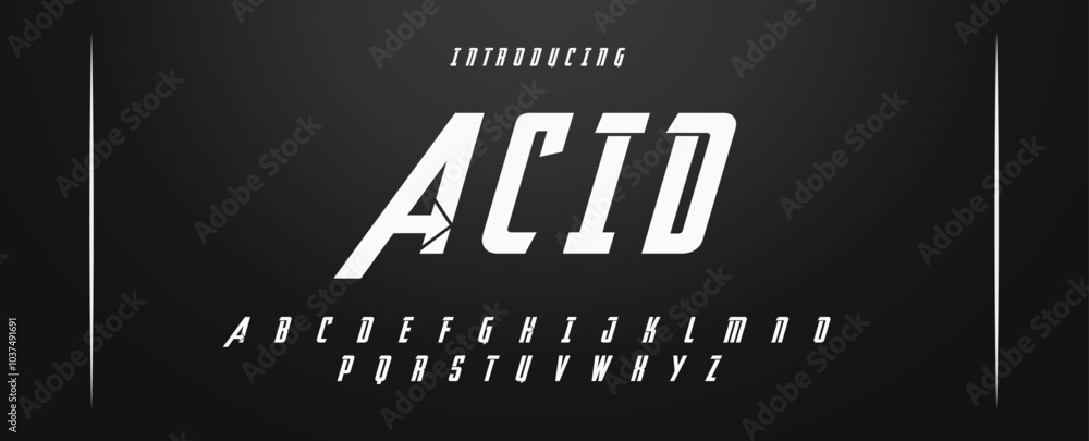 ACID, Sports minimal tech font letter set. Luxury vector typeface for ...