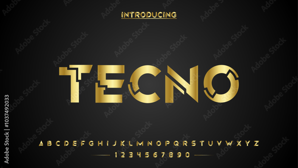 TECNO, Sports minimal tech font letter set. Luxury vector typeface for ...