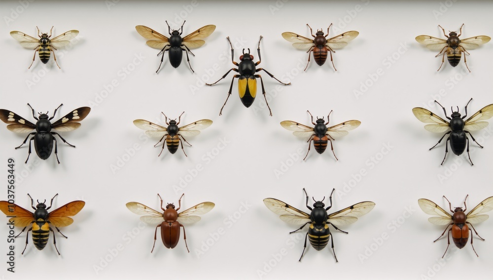 A visual guide for identifying various insect species based on physical ...