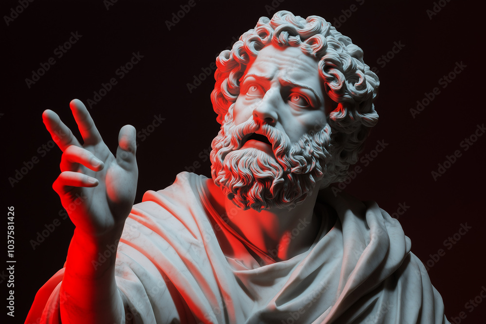 statue of Socrates, Plato, Aristotle, Pericles, Alexander the Great ...