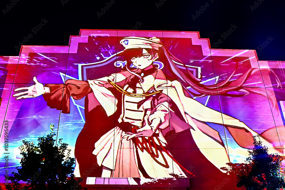 OSAKA,JAPAN - OCT 12,2024 : Captain Ado appearing in the projection ...