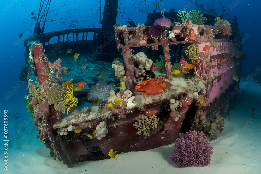 Discovering Tranquility, An Underwater Photograph of a Rusty Shipwreck ...