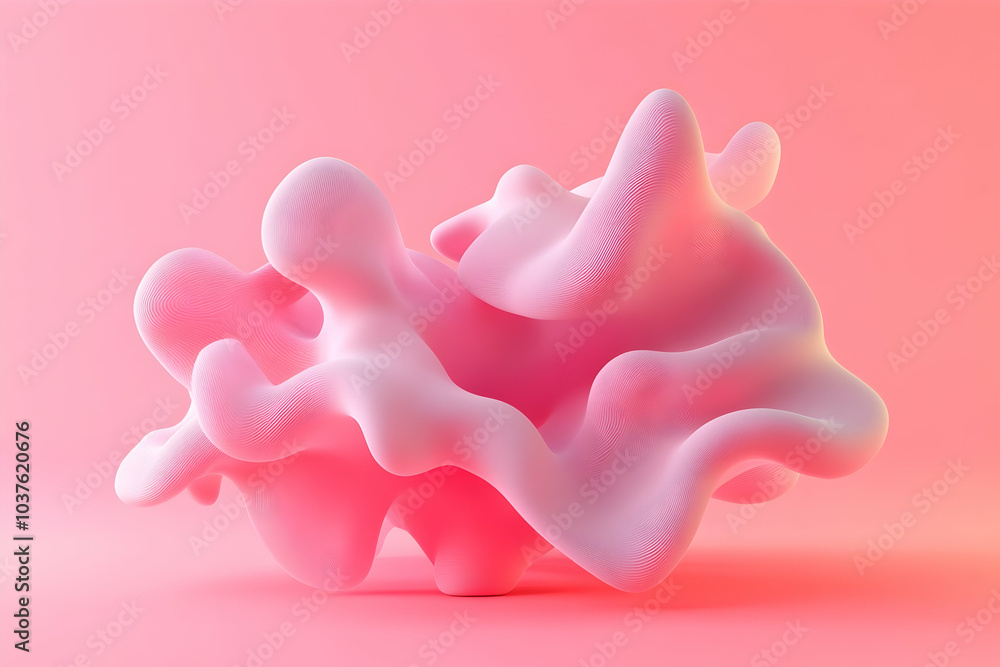 3d cartoon illustration of an abstract shape that is chaotically ...