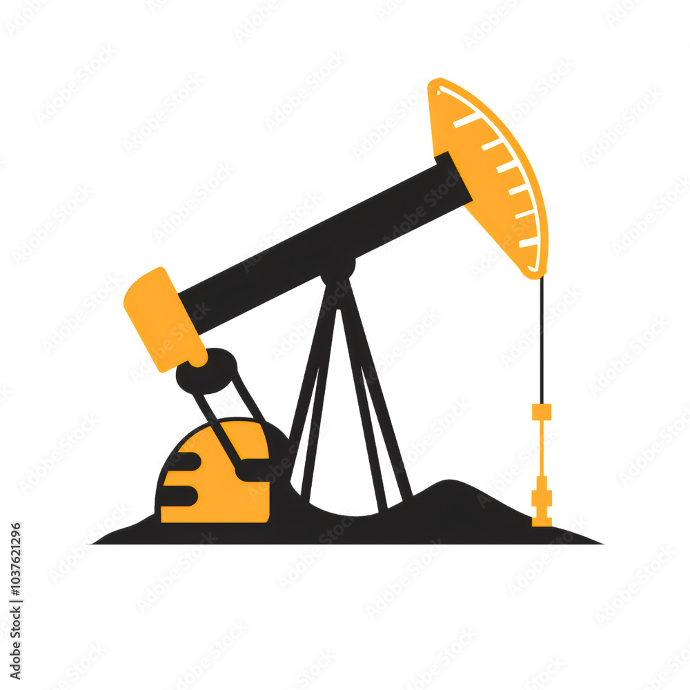 Industrial oil pump icon logo isolated, dynamic gas petroleum rig ...