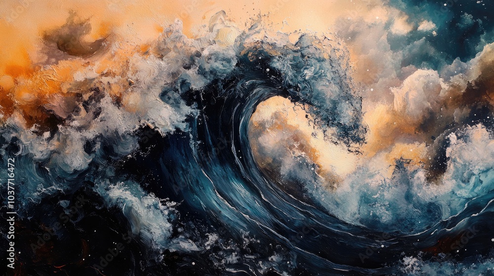 Creative fantasy artwork featuring dark clouds and abstract textures ...