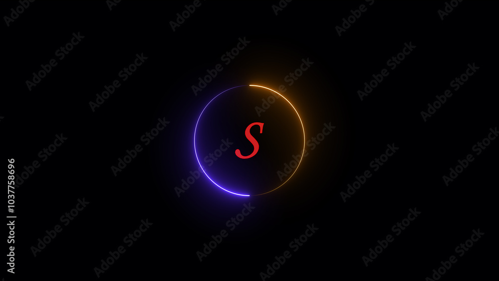 Glowing letter S sign icon animation. Alphabetical logo animation ...