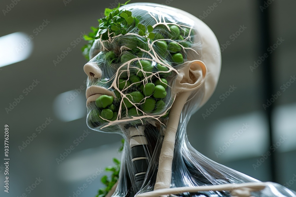 Lymph nodes, shown within the chest cavity, connected to the ...