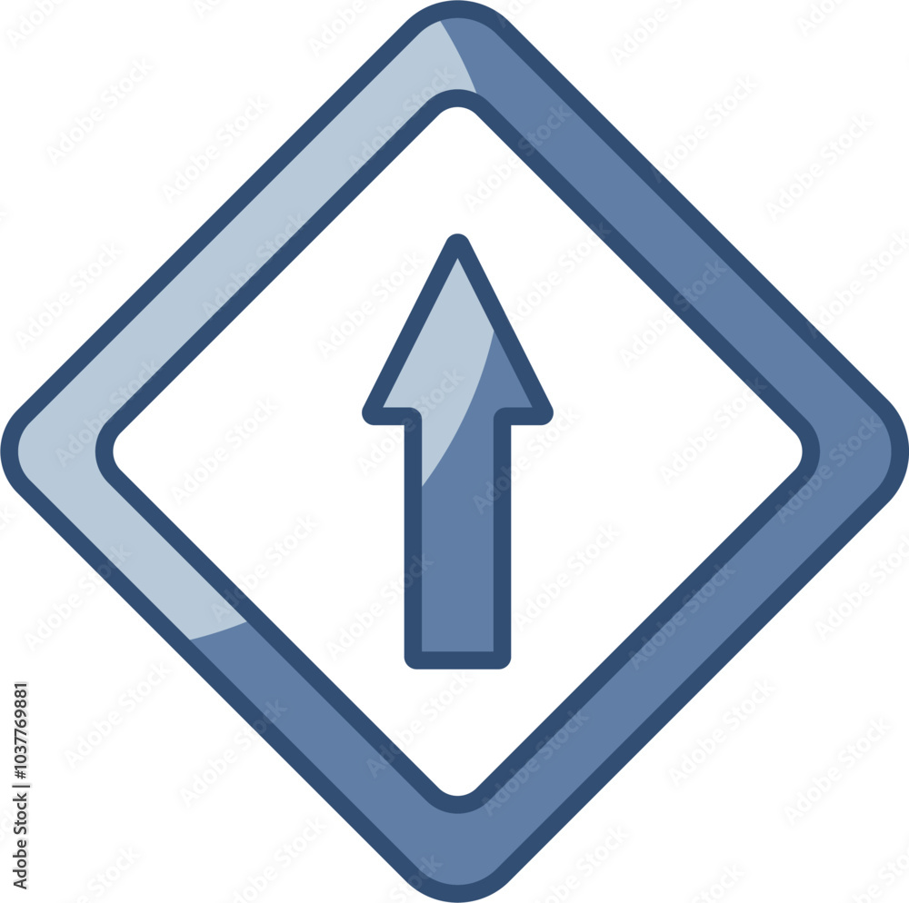 one way traffic symbol icon transparent background. replaceable blue ...