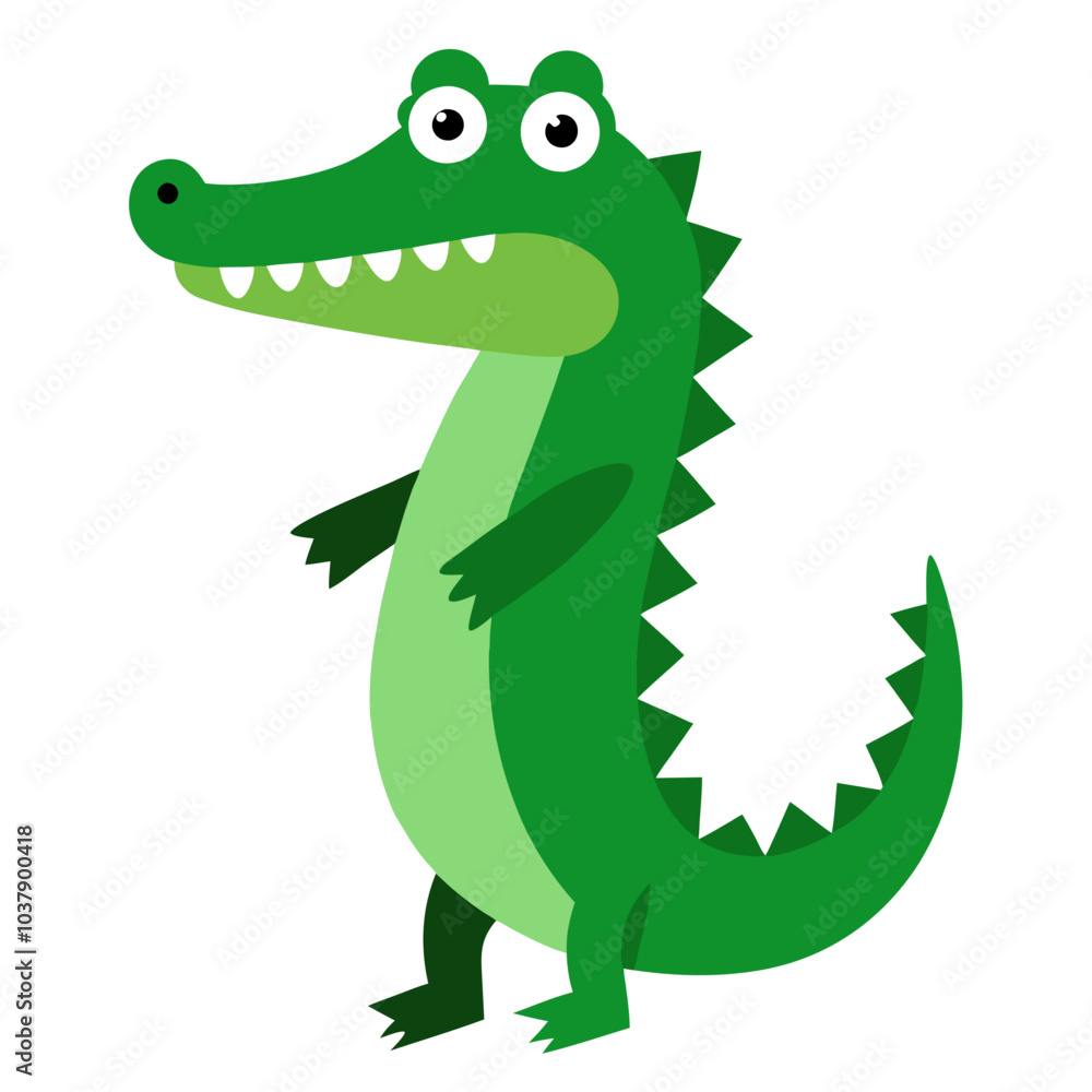 alligator Vector Illustration | Linocut, Kawaii, Cartoon, Clipart, Line ...