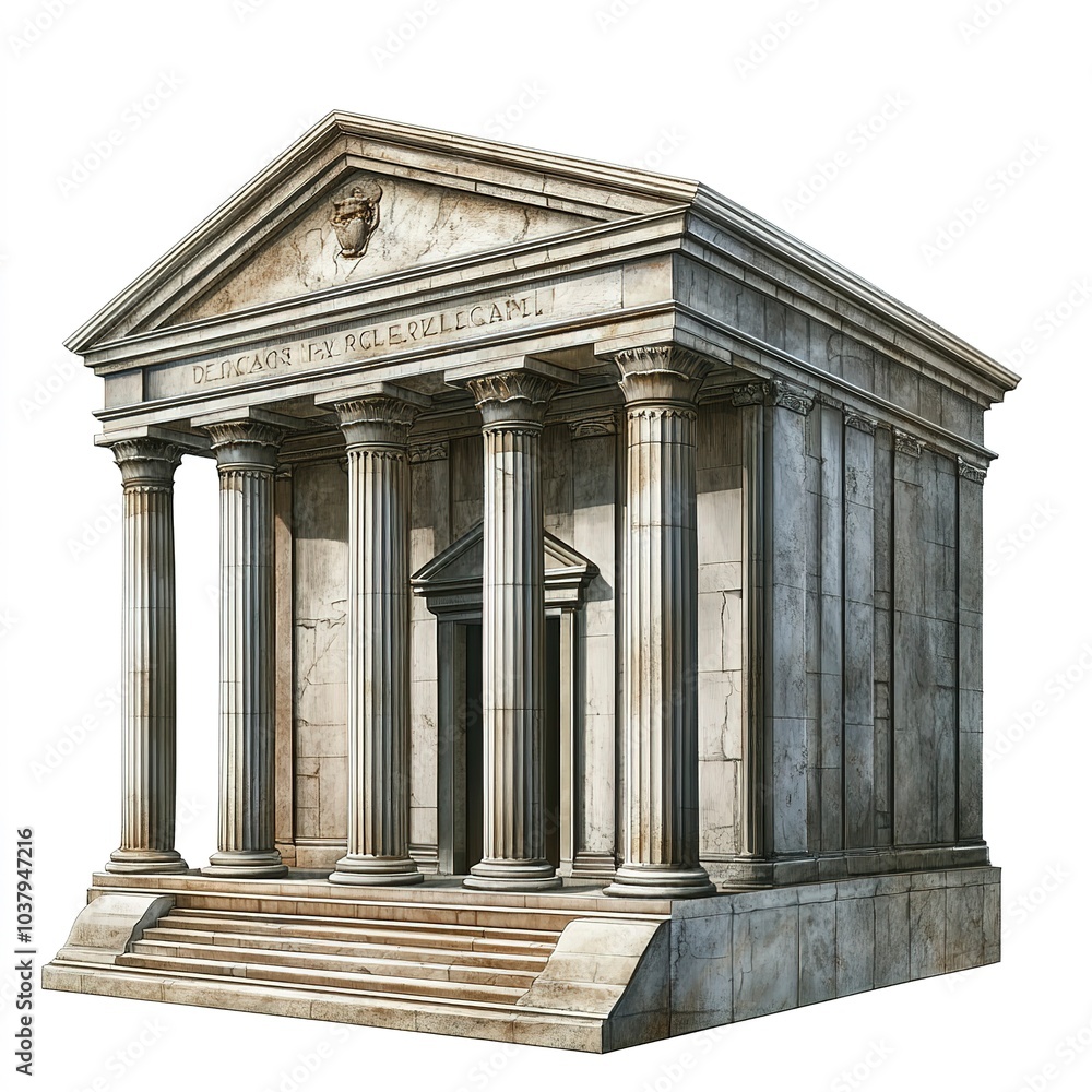 Bank building with pillars clipart, classic architecture element ...
