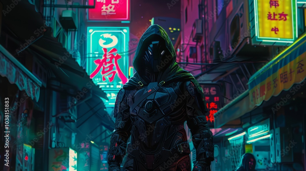 Digital Artwork Depicting A Lone Bounty Hunter Clad In Futuristic Armor