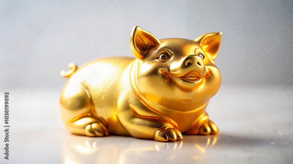 Gold Pig Figurine Symbolizing Wealth and Prosperity in Chinese Culture ...