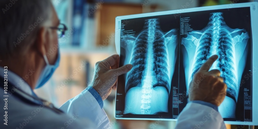 Foto An orthopedic specialist examining a bone x-ray to assess bone ...