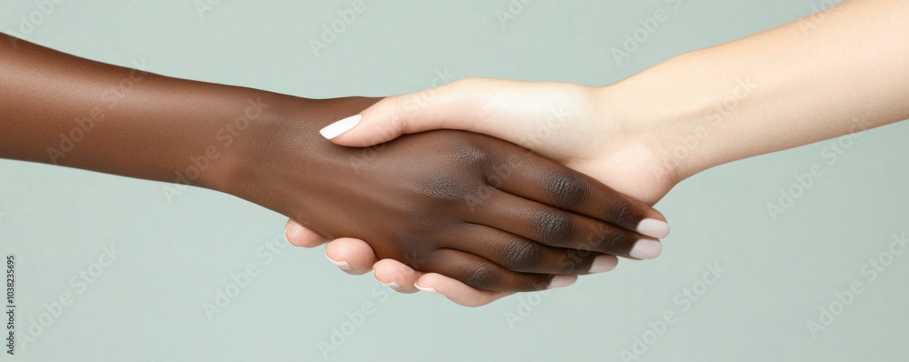 Two hands shaking hands. Concept of unity and friendship. The two hands ...