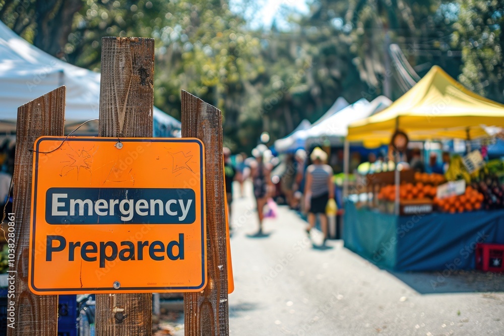 A modern sign stating "Emergency Prepared" in clean sans serif font ...
