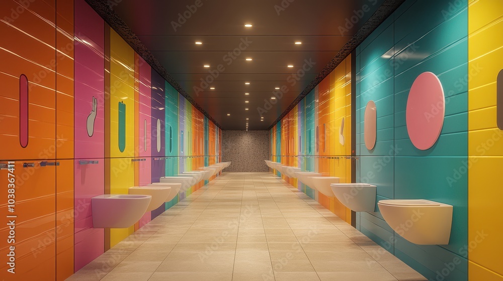 Gender-Neutral Restroom Signage A modern facility featuring gender ...