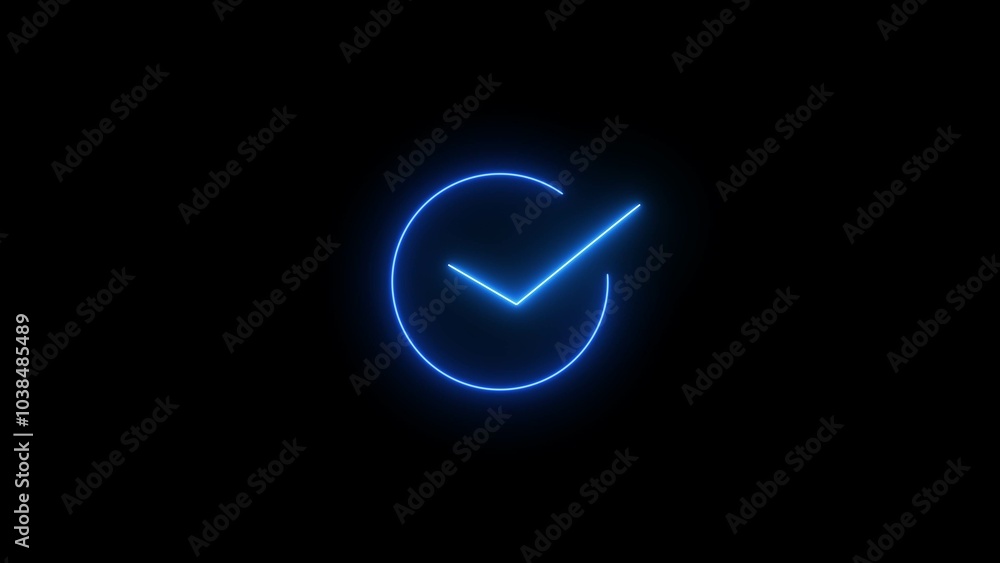 check mark Neon Sign Vector. Check list button neon signboard, design ...