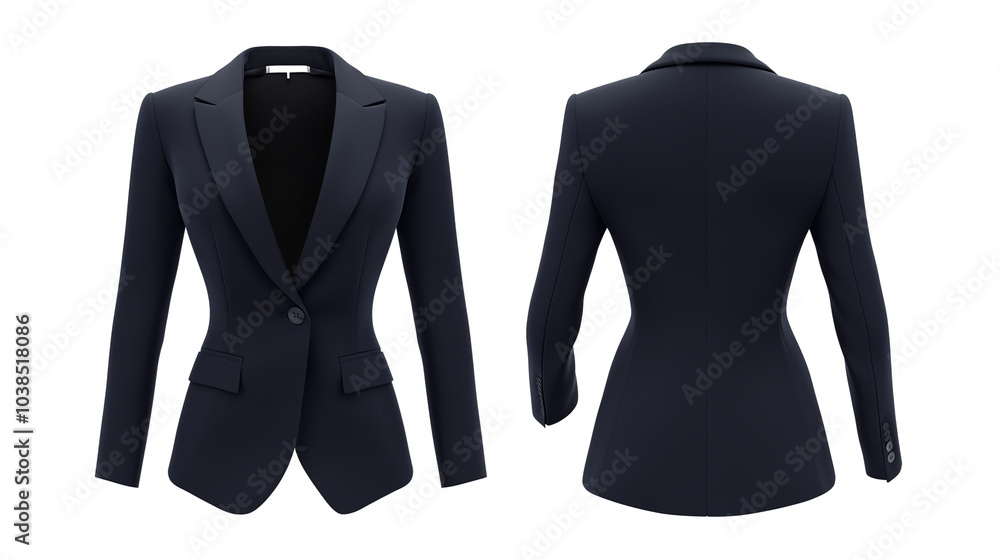 strapless blazer mockup template, front and back view, a sharp and ...