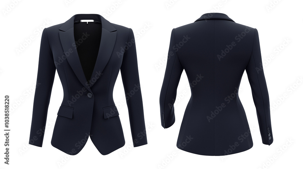 strapless blazer mockup template, front and back view, a sharp and ...