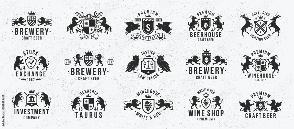 15 Heraldic, Coat of arms embelms, logos. Logo templates for Heraldic ...