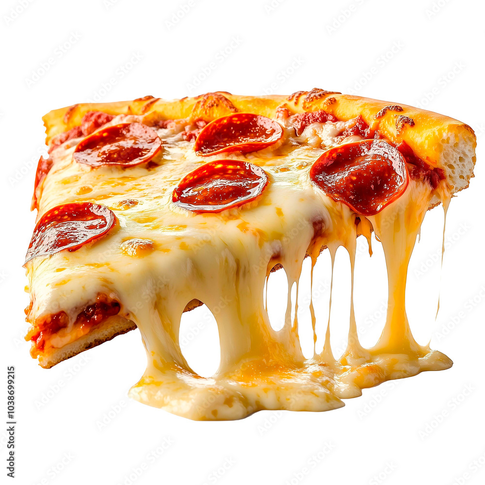 isolated pepperoni pizza slice on a transparent background italian food png dripping cheese ...