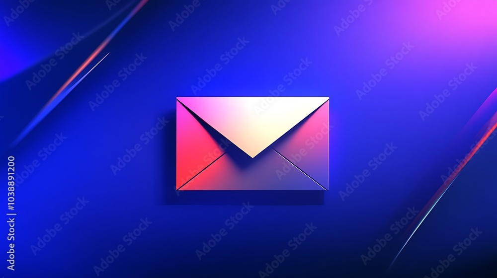 A modern, sleek design of an email icon with vibrant colors and dynamic ...