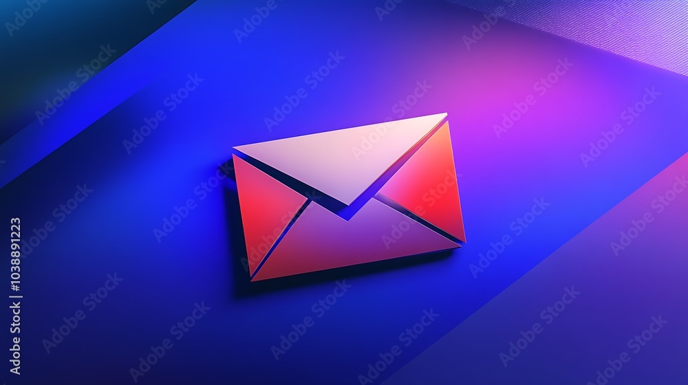 A modern, sleek design of an email icon with vibrant colors and dynamic ...