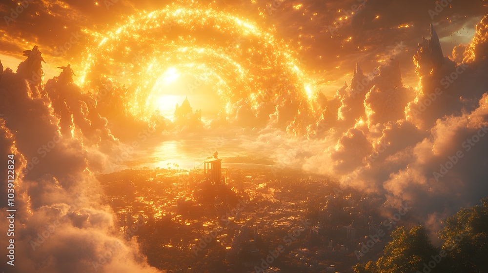 Greek gods in a circular assembly, with Zeus, Hera, and Athena leading ...