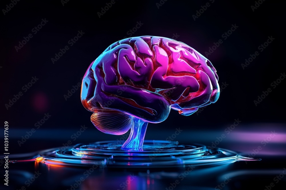 Hyper-realistic brain segmentation scan, showing detailed regions of ...