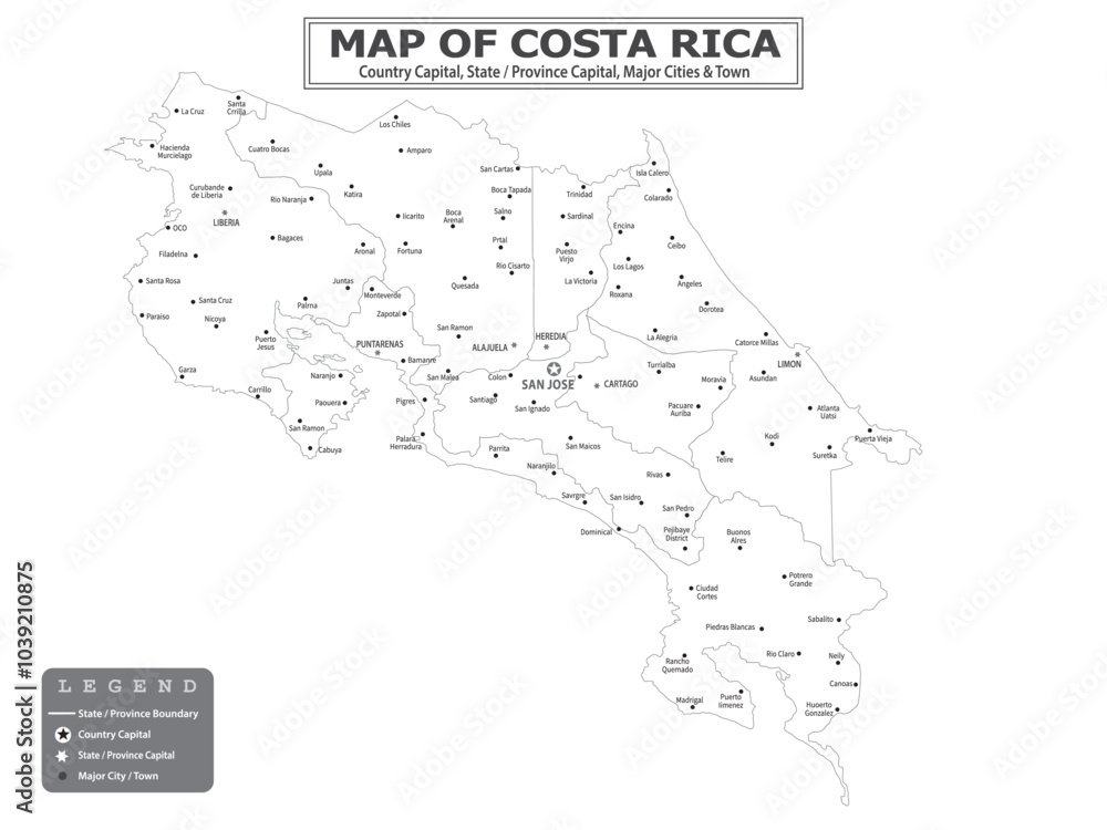 American Countries Geography Political map. Political map of country ...