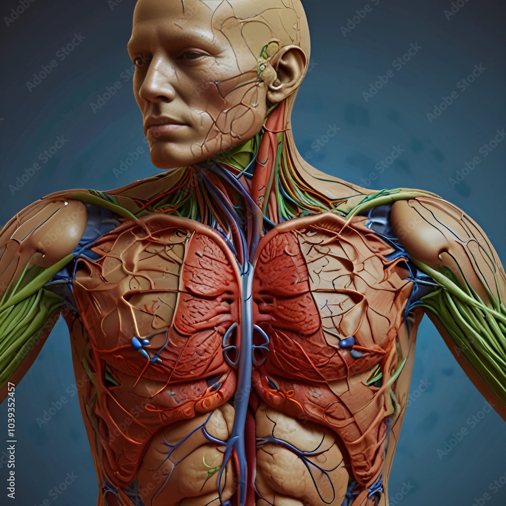 A comprehensive medical diagram of the human lymphatic system, showing ...