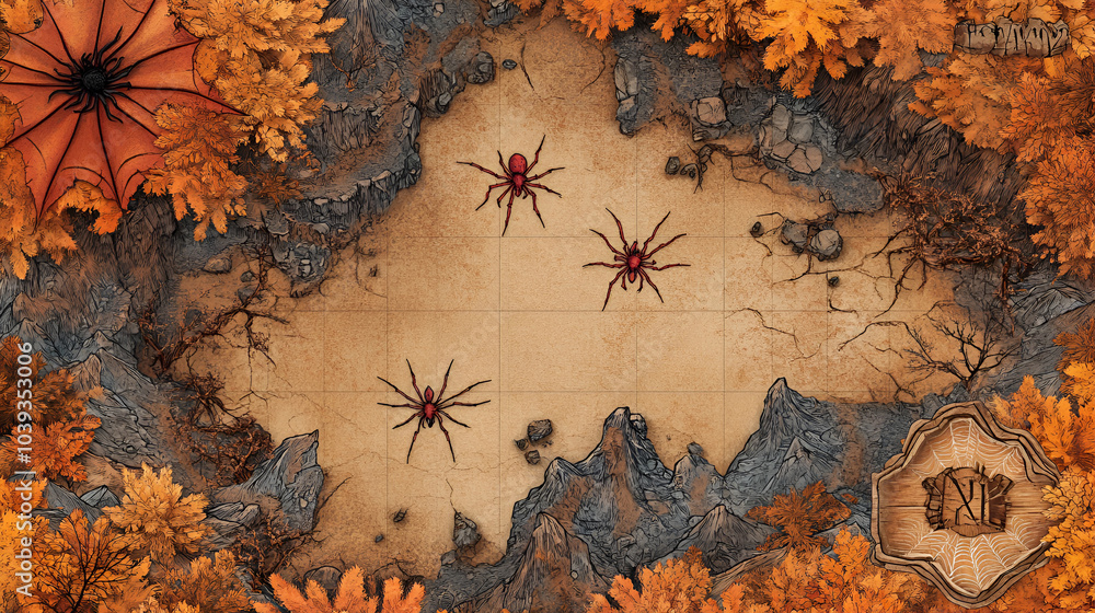 DnD Battlemap Spider Lair battle map! Beware the giant spiders! Stock ...