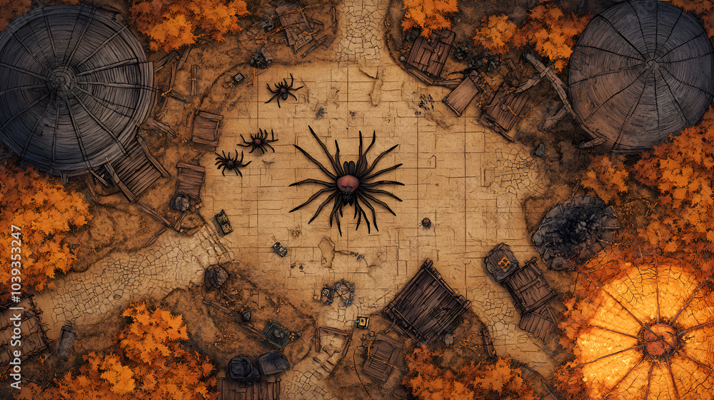 DnD Battlemap Spider Lair battle map! Beware the giant spiders! Stock ...