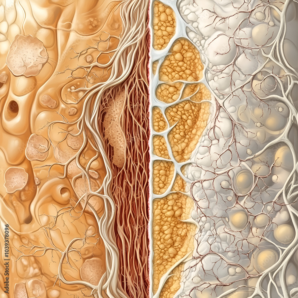 Skin Comparison Illustration, Aging vs. Youthful Skin Comparison ...