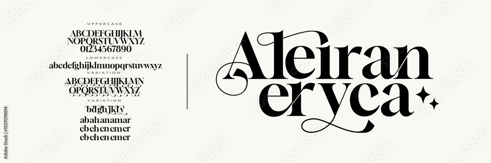 Vetor Elegant ligature alphabet letters font logo. Typography luxury ... Vetor Elegant ligature alphabet letters font logo. Typography luxury ...