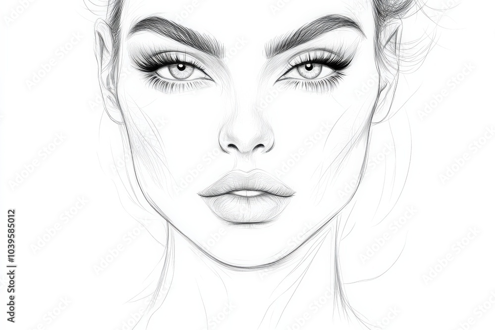 Face Chart Makeup Artist Blank Template for Visage Makeup Application ...