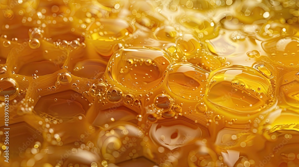 thick and sweet honey mixed from different types of honey of different ...