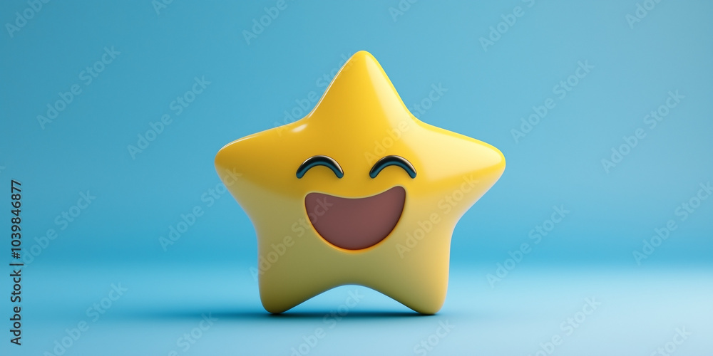 Vector illustration of a smiley star emoticon. representation of a ...