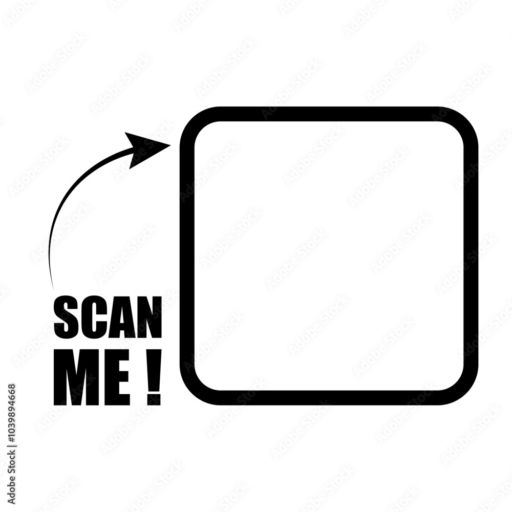 Badge scan me with place for QR code. Vector of code scan, information ...