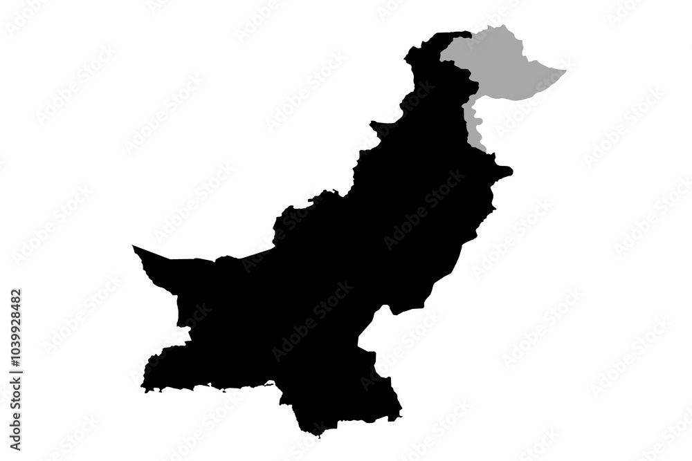Islamic republic of pakistan map. light gray colour region Pakistan ...