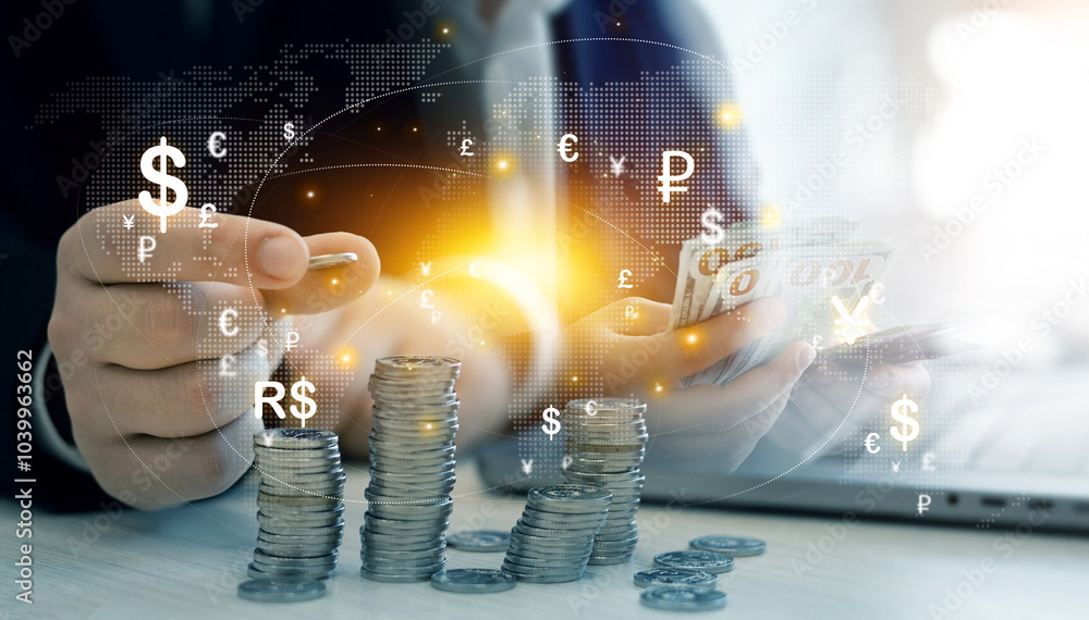 Money transfers from different currencies internationally and currency ...