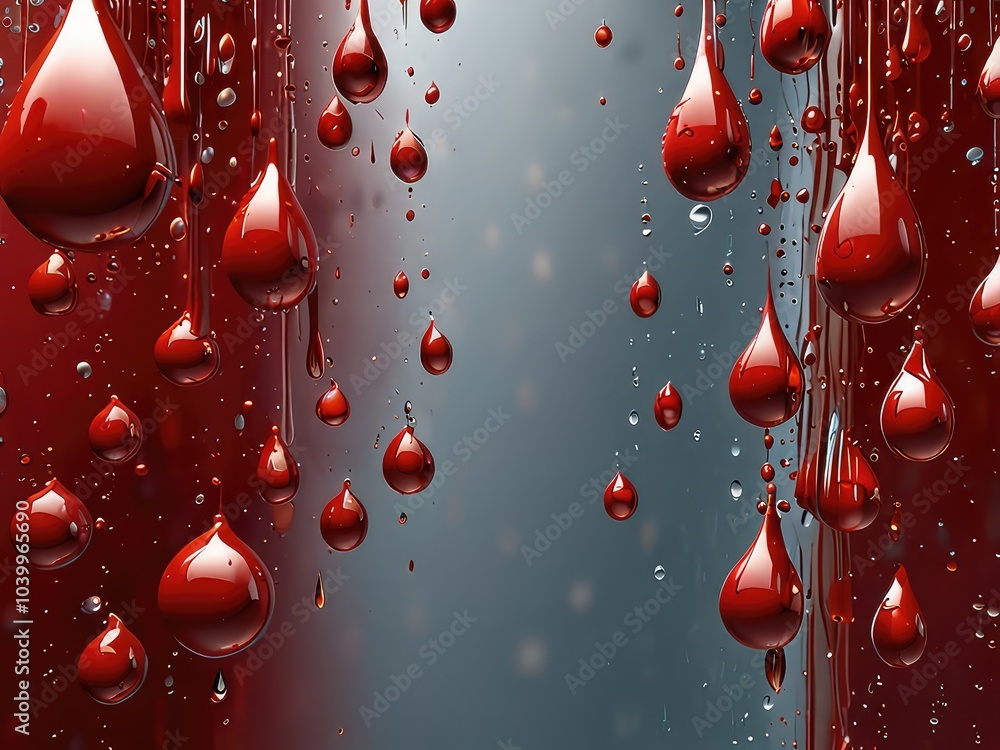 red blood cells background,red drops on a glass,red water drops Stock ...
