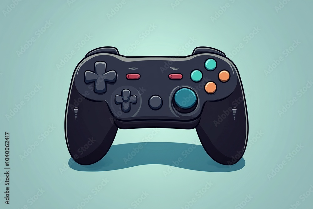 Playful Gaming Controller with a Smiling Face Holding a Tiny Joystick ...