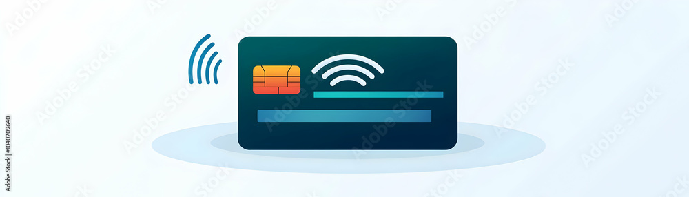 Vector Icon Credit Card Wireless Signal Contactless Payment Minimalist ...
