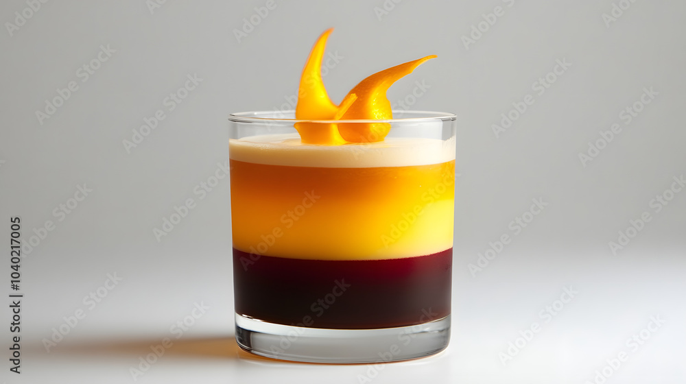 A Stunningly Layered B-52 Cocktail with a Mesmerizing Flame and Elegant ...